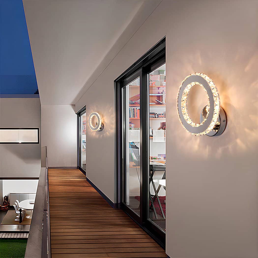 Applique murale ronde avec imitation de diamants • Applique Tendance