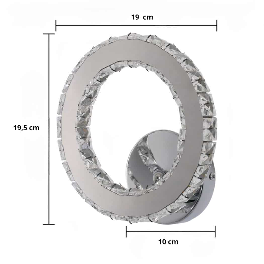 Applique murale ronde avec imitation de diamants • Applique Tendance