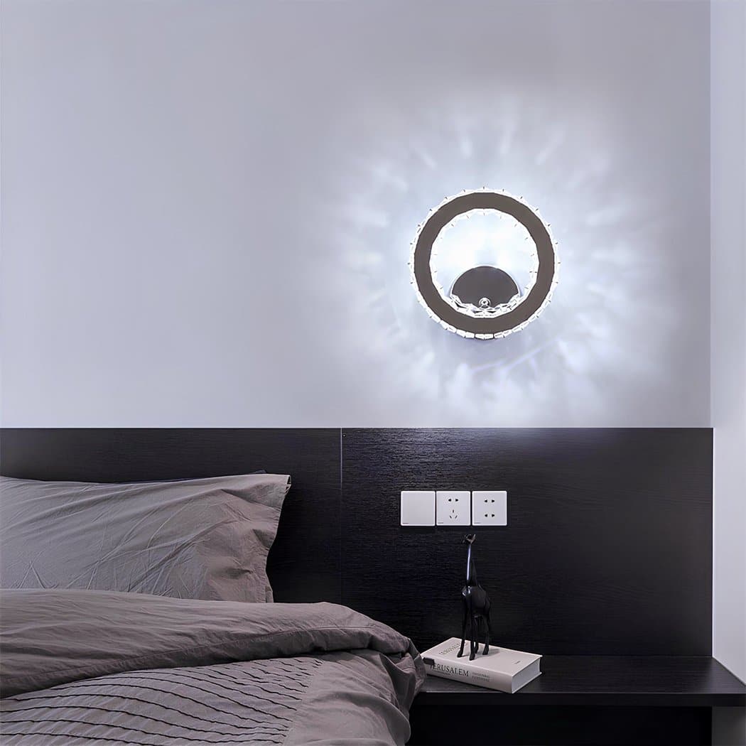 Applique murale ronde avec imitation de diamants • Applique Tendance