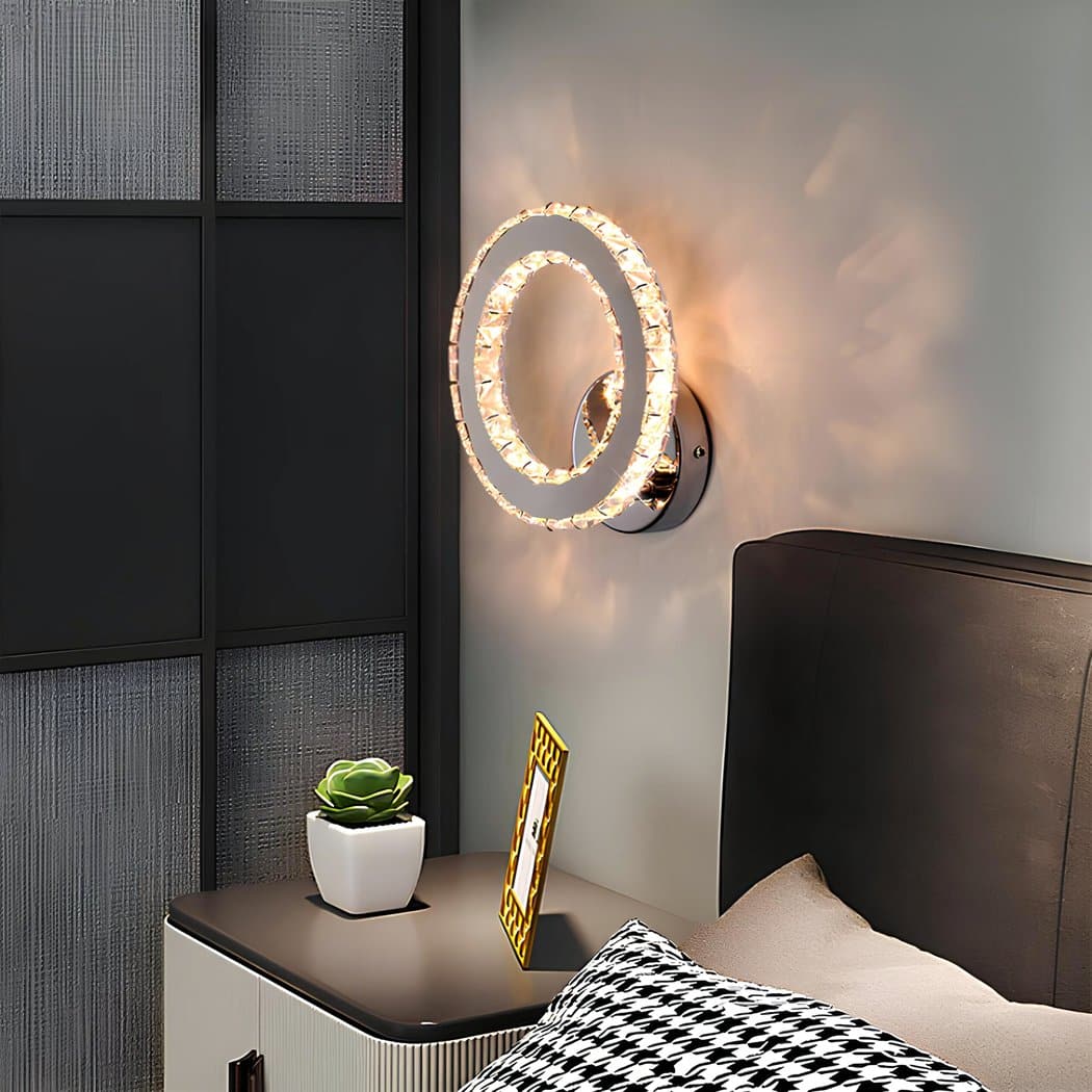 Applique murale ronde avec imitation de diamants • Applique Tendance